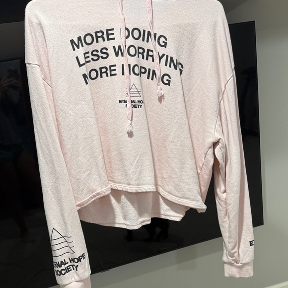 Mighty Fine | Tops | Mighty Fine Light Pink Motivational Hoodie | Poshmark